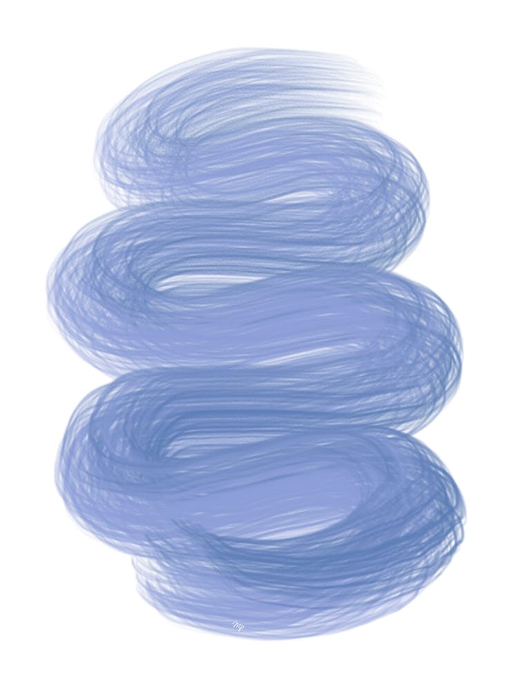 Blue Abstract Line Snake Art Print by Martina – Fy!
