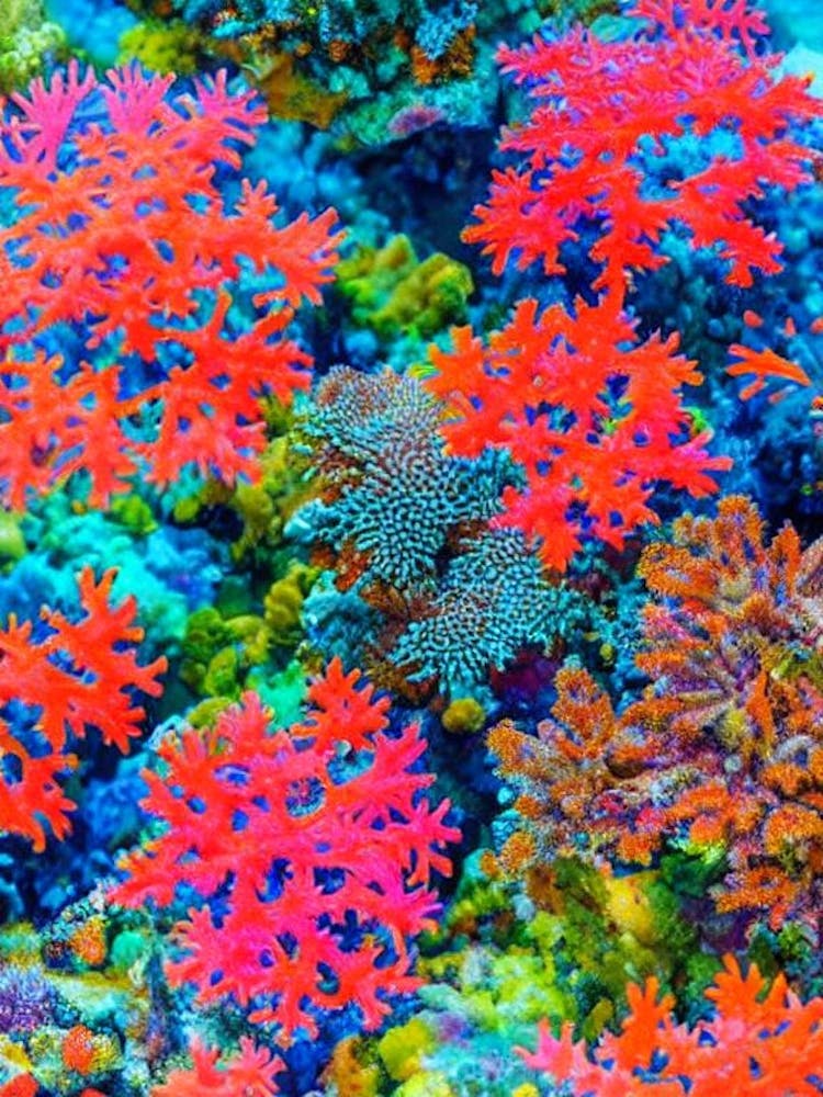 Acropora Granulosa Vibrant Painting Art Print by Reef Reflections – Fy!
