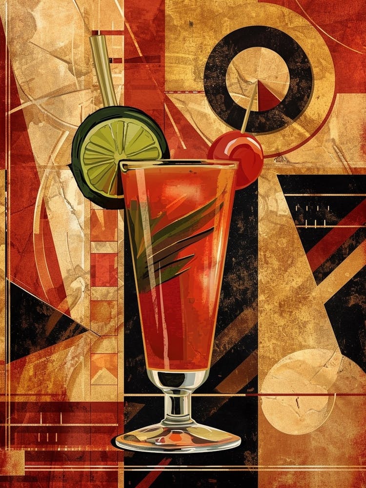 Art Deco Bloody Mary 2 Art Print by Artful Mixology – Fy!