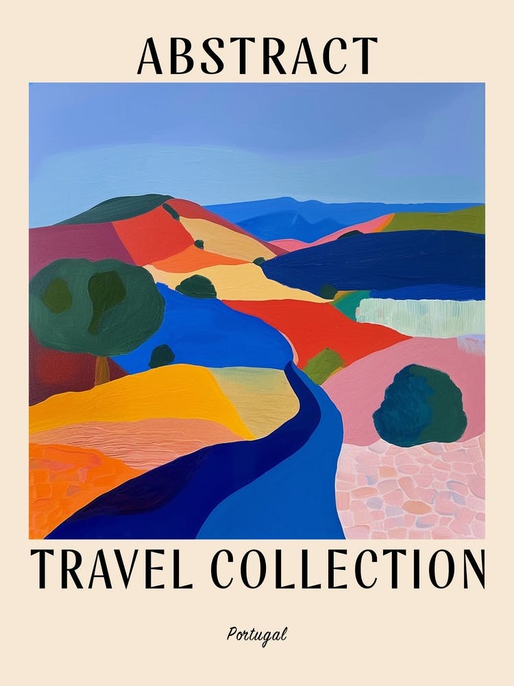 Abstract Travel Collection Poster Portugal 6 Art Print by Hue Horizons ...