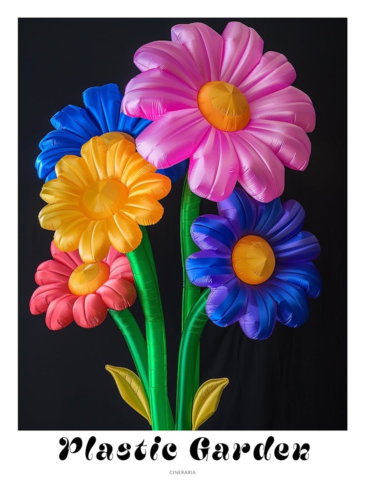 Bright Inflatable Flowers Poster Cineraria 4 Art Print by Botanic ...