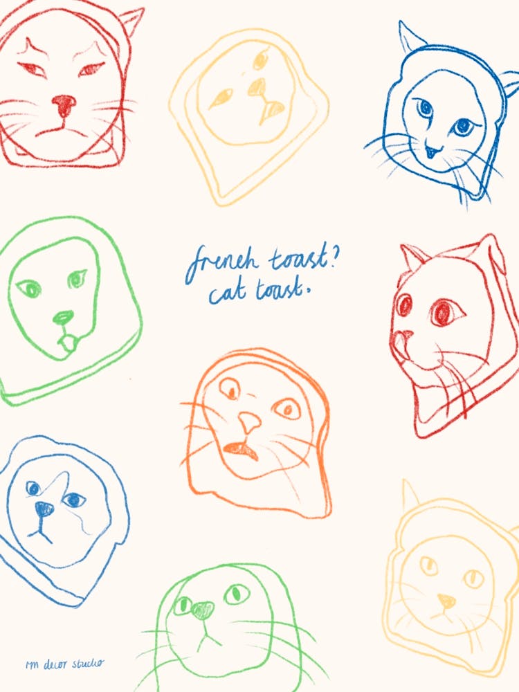 Cat Toast Art Print by RM Decor Studio – Fy!