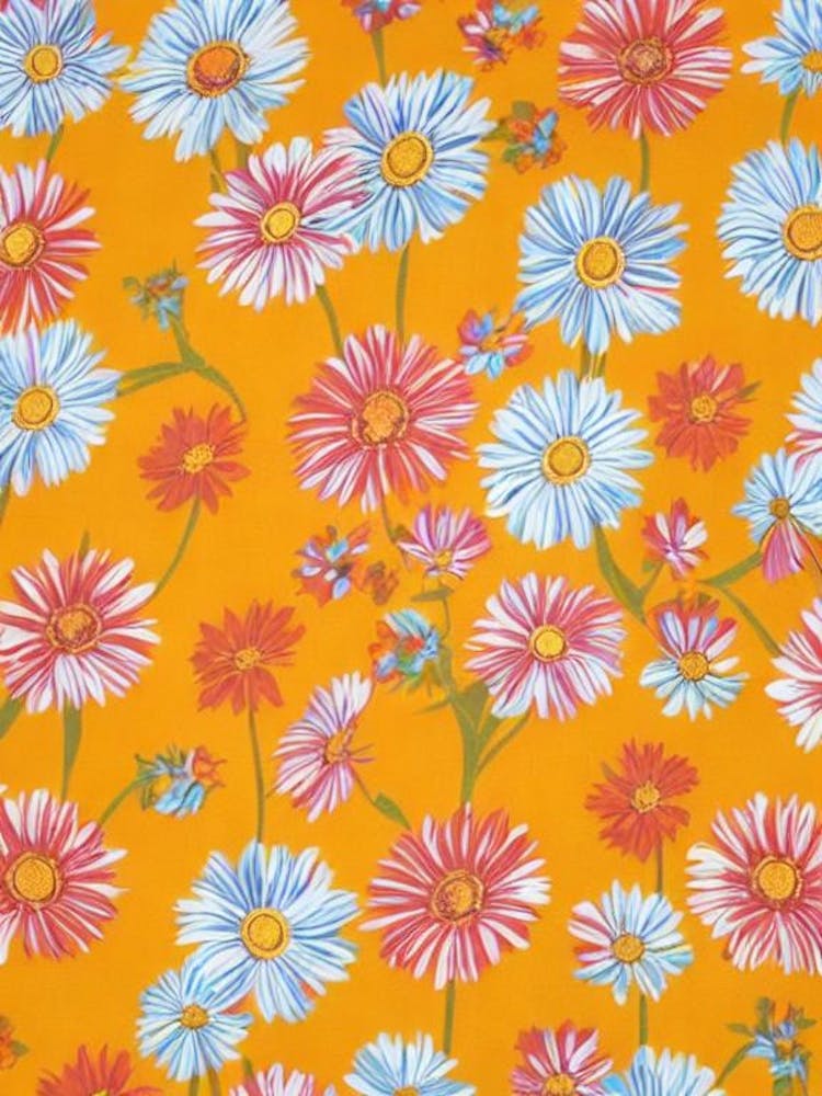 Oxeye Daisy Floral Print Retro Pattern 2 Flower – Fy!