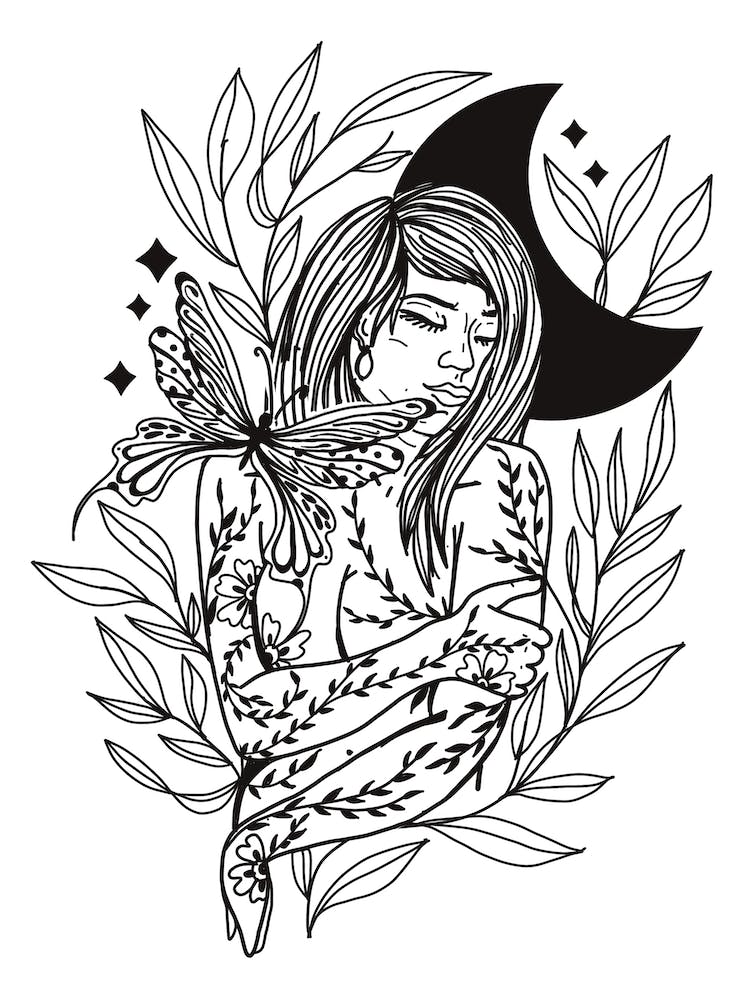 Bathing In Moonlight Art Print by Mitalim Designs – Fy!