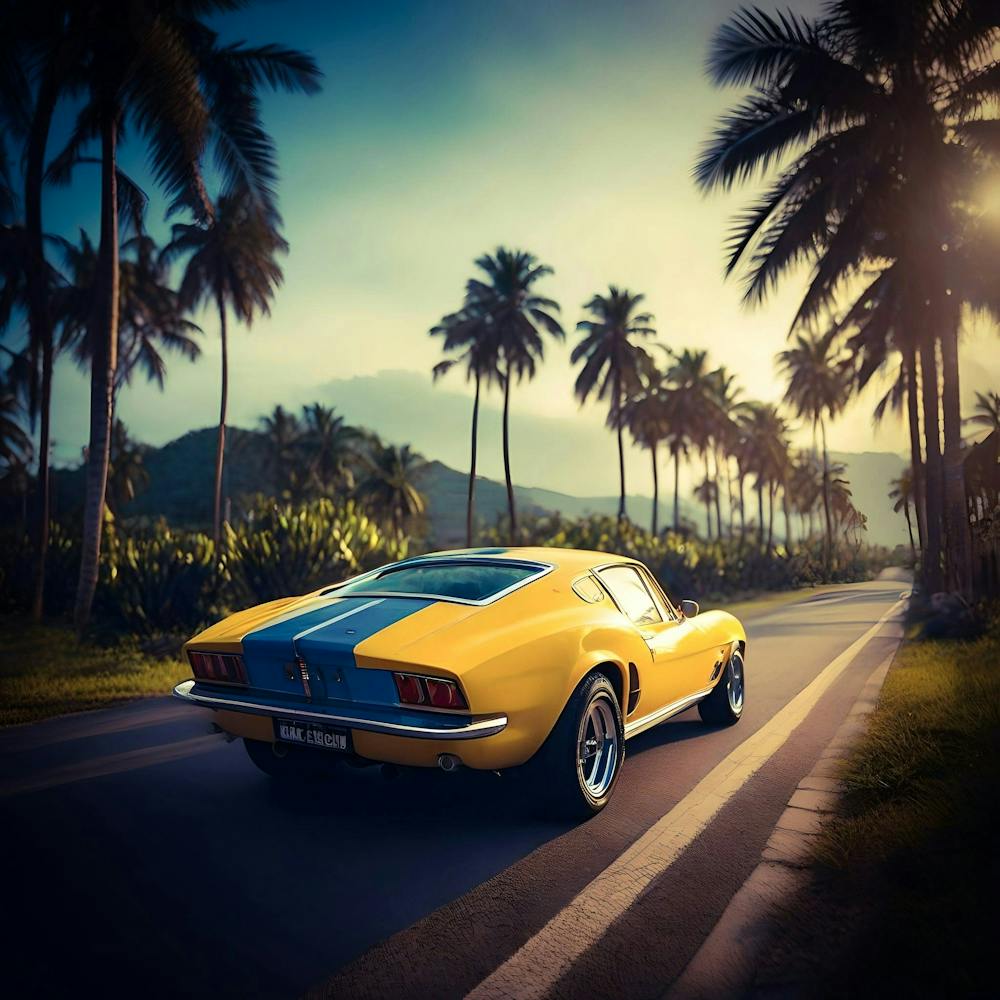 Yellow car 2 Art Print by Masstech – Fy!