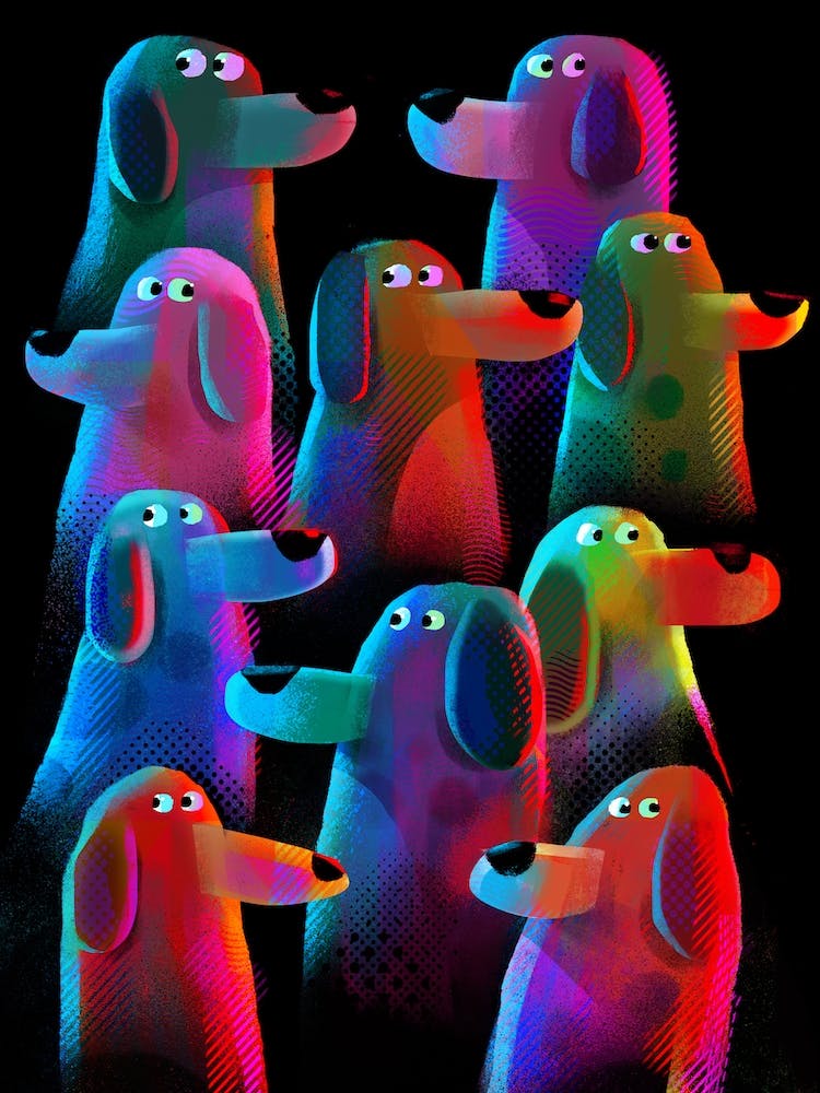 Shifty Dogs Art Print by Gareth Lucas Art – Fy!