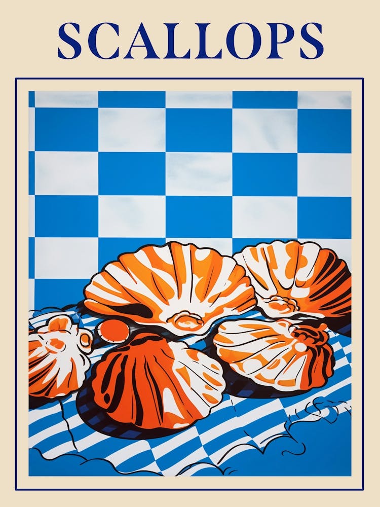 Scallops Seafood Poster Art Print by Artful Appetite – Fy!