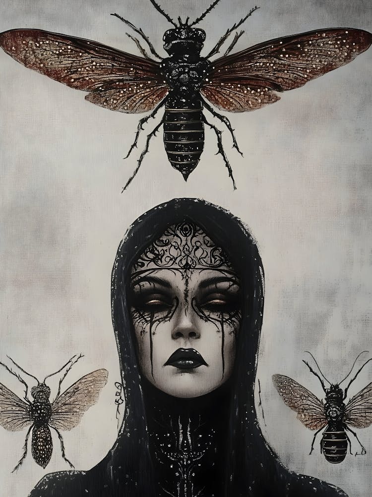 Dark Gothic Bees Art Print by Artbyn – Fy!