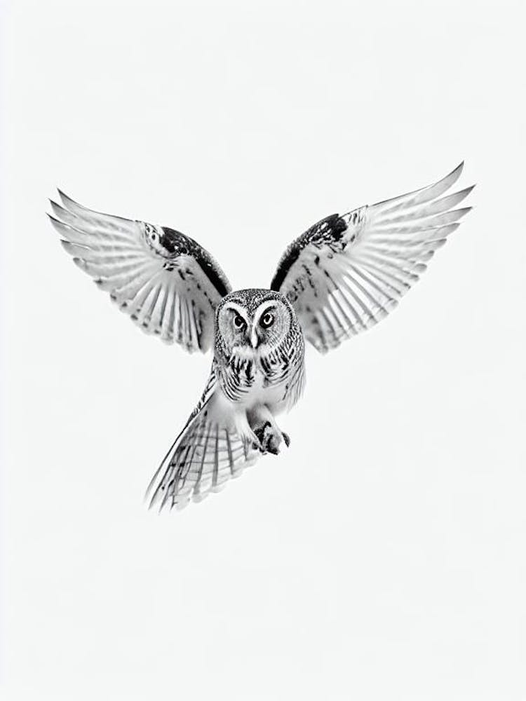 Owl B&W Pencil Drawing 5 Bird Art Print by Featherline – Fy!