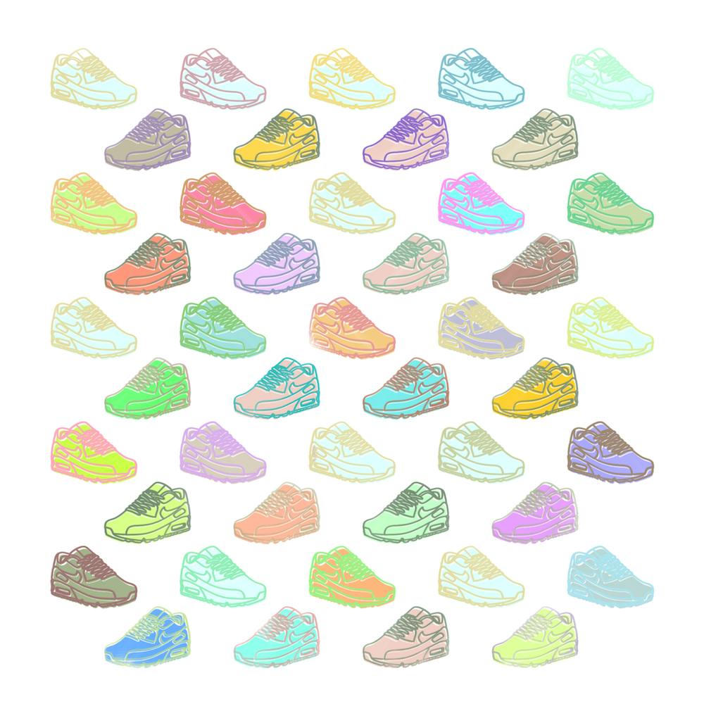 Colourful Sneakers pattern, trainers, shoes, illustration, wall art Art ...