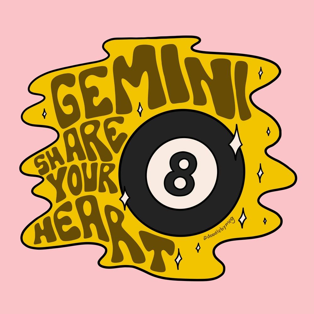 Gemini Magic 8 Ball Art Print by Doodle By Meg – Fy!