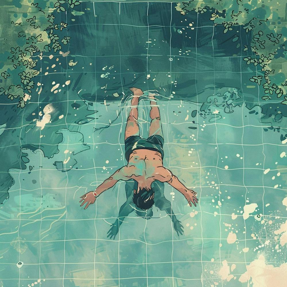 A Swimmer In A Pool Lofi Illustration 1718672147 4 Art Print by ...