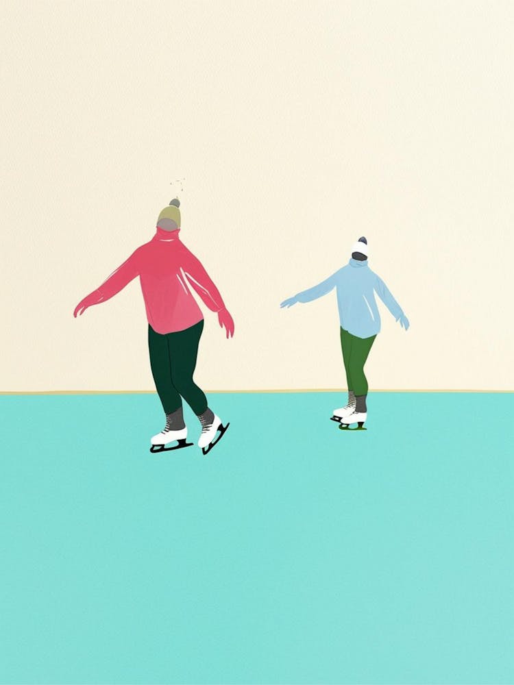 Ice Skating Illustration Art Print by elfy art – Fy!