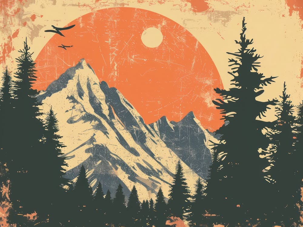 Retro Mountains 1 Art Print by Botanic Studio – Fy!