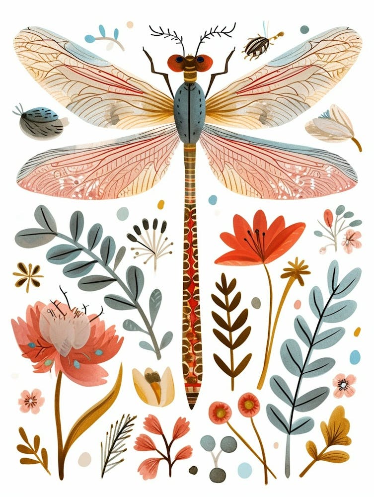 Colourful Insect Illustration Damselfly 12 Art Print by Ritual Art ...