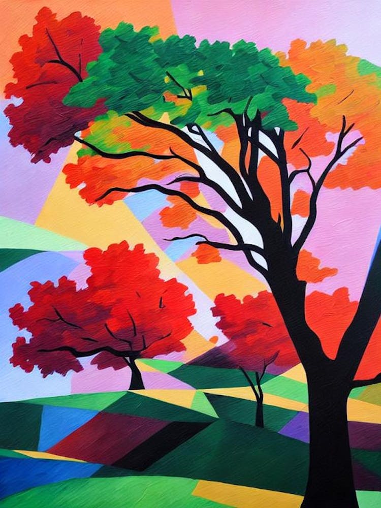 Oregon White Oak Tree Cubist 1 Art Print by Arboreal Impressions – Fy!