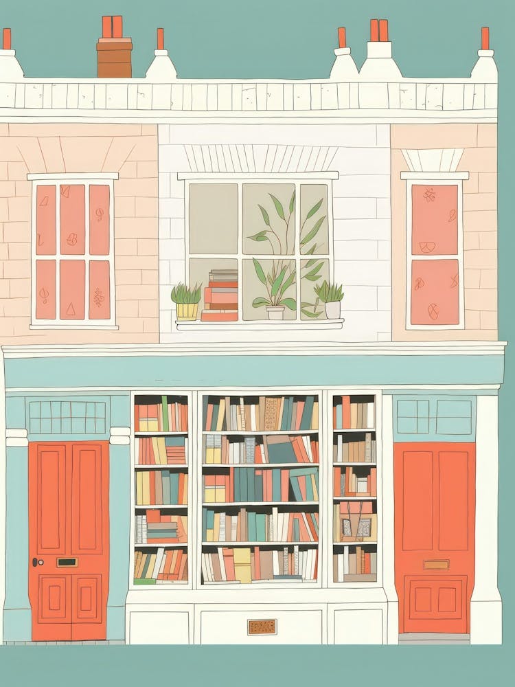 London The Book Nook Pastel Colours 3 Art Print by Cityscape Art Co. – Fy!