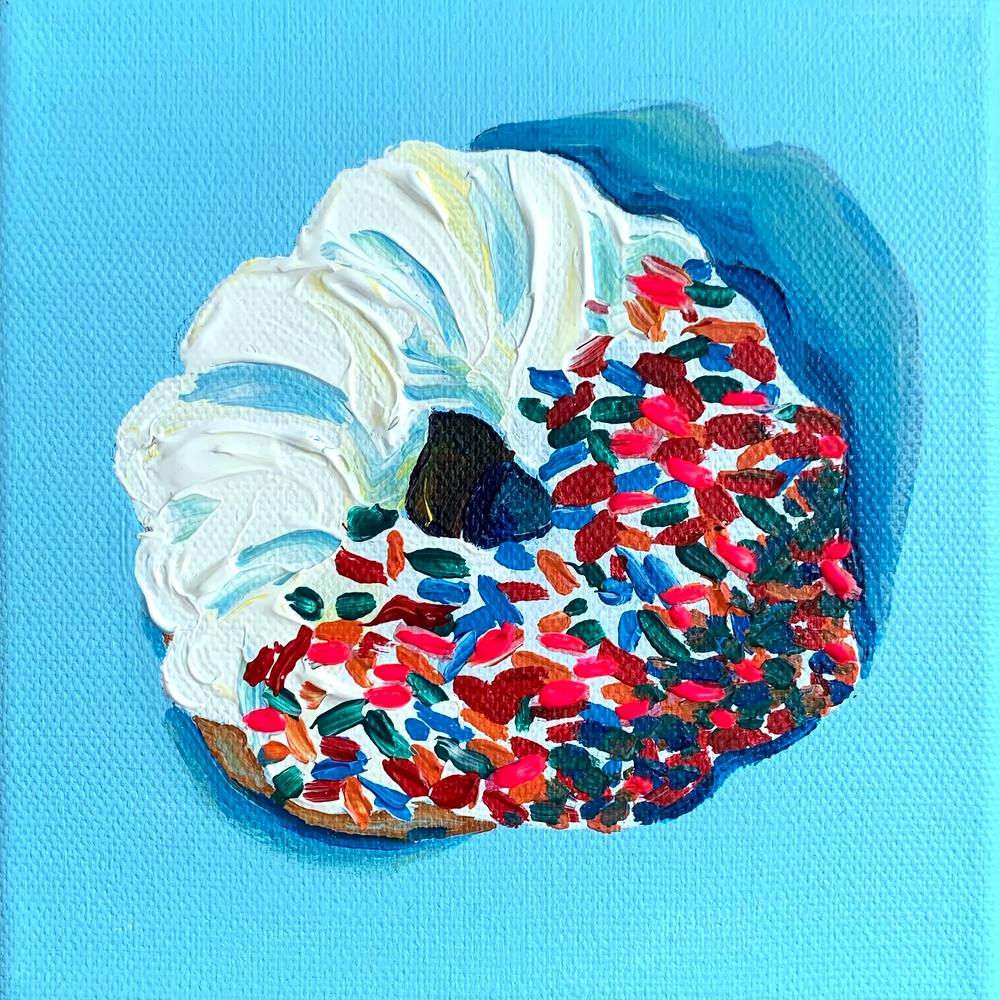 Sprinkle Donut Square Art Print by Key and Sea Creative – Fy!