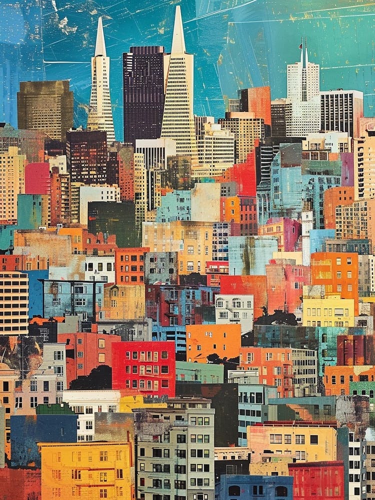Kitsch 1970s San Francisco Collage 1 Art Print by Bubblegum Kitsch – Fy!