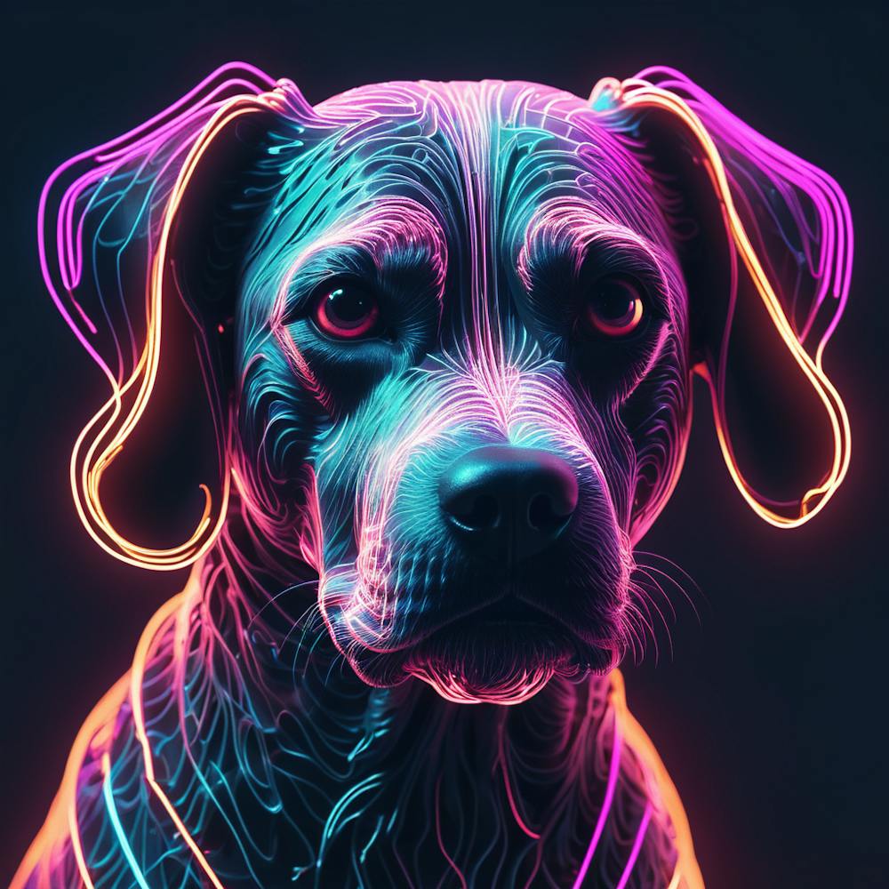 Neon Dog 1 Art Print by Abdullah – Fy!