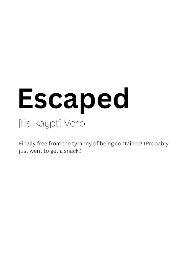 Escaped Definition Meaning Art Print by Kaigozen – Fy!