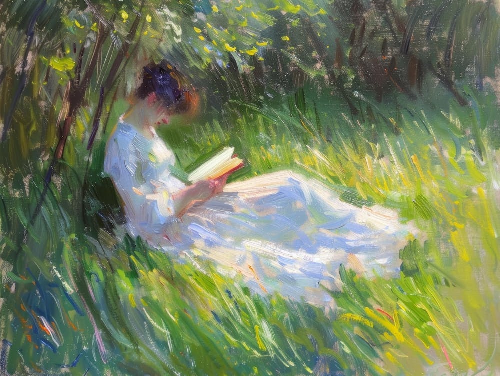 Girl Reading A Book 3 Art Print by Moving Clouds Art – Fy!