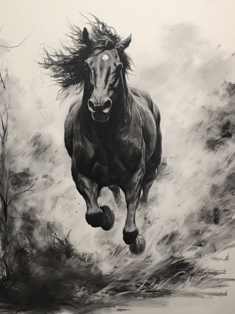 A Horse Painting In The Style Of Grattage 2 Art Print by Equine ...