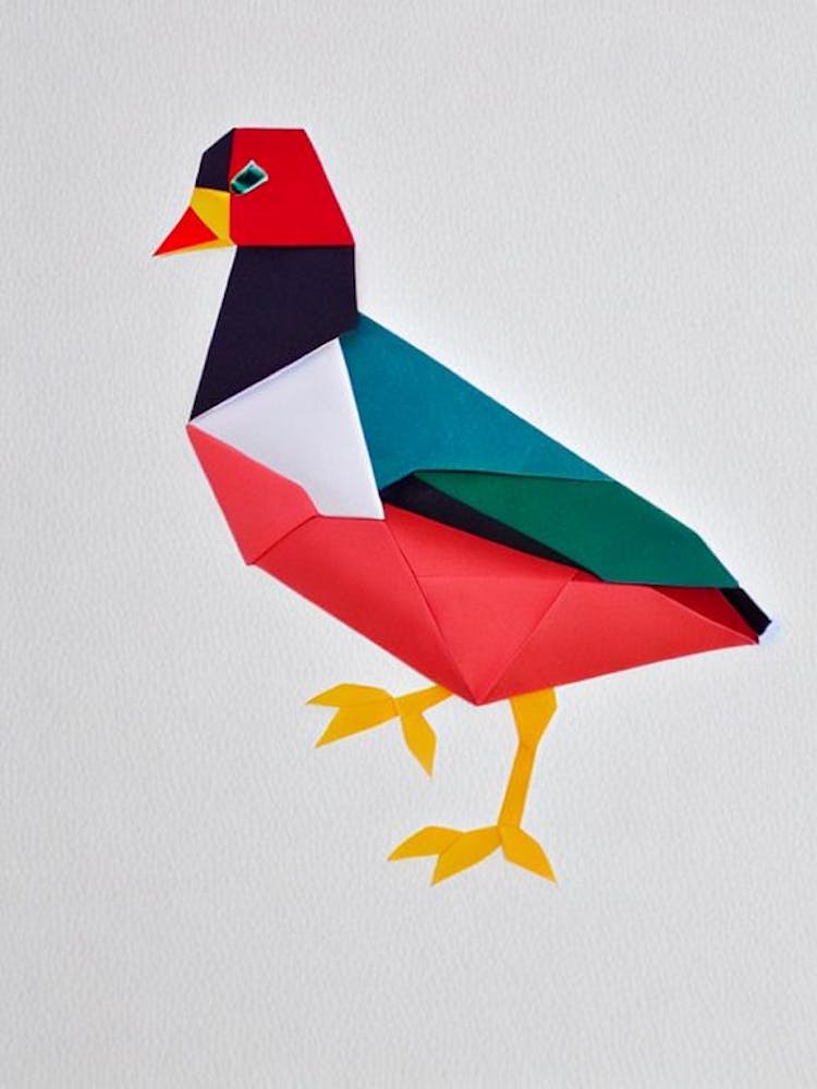 Wood Duck Origami Bird Art Print by Featherline – Fy!