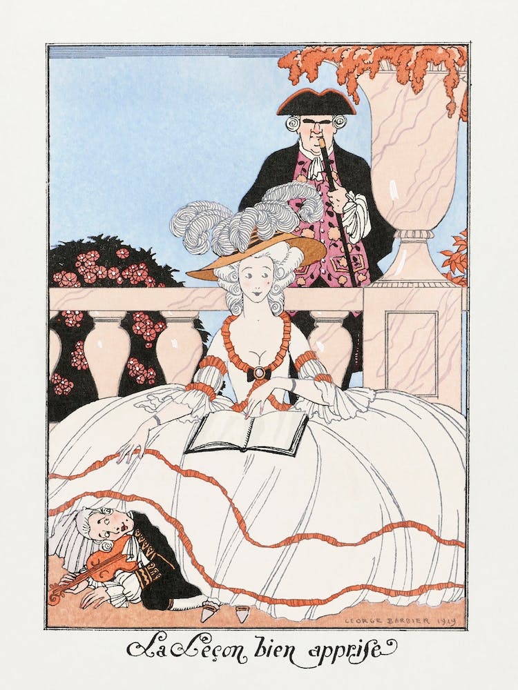 La Leçon Bien Apprise (1919), George Barbier Art Print by Fy! Classic ...