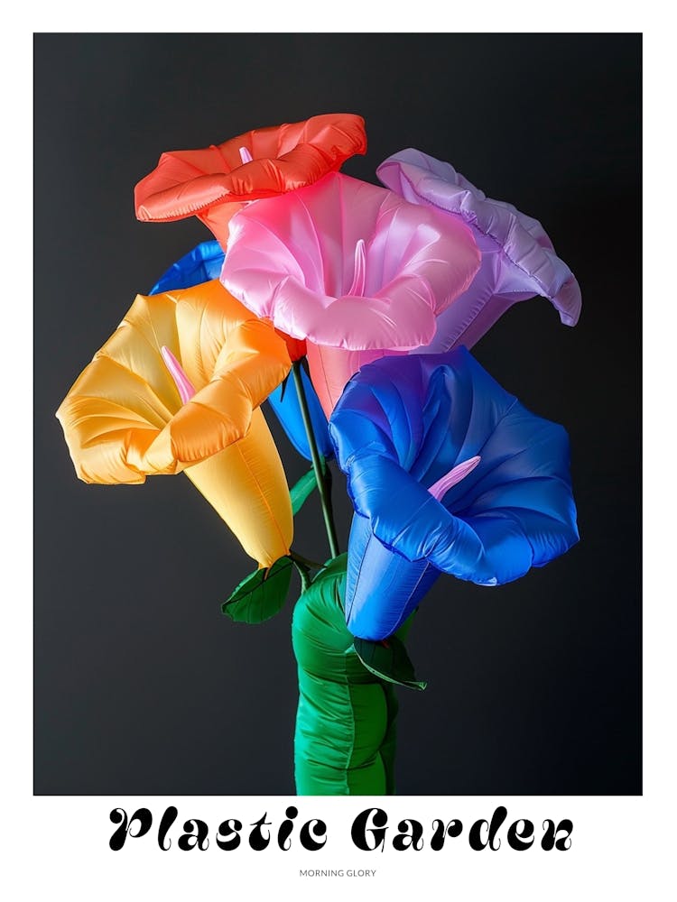 Bright Inflatable Flowers Poster Morning Glory 4 Art Print by Botanic ...