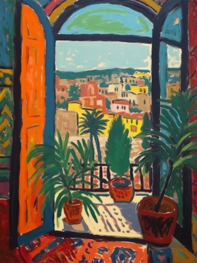 Window View Of Rome In The Style Of Fauvist 2 Art Print by Urban Vistas ...