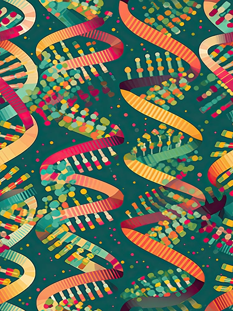 Dna Art Abstract Painting 9 Art Print by House of Patterns – Fy!