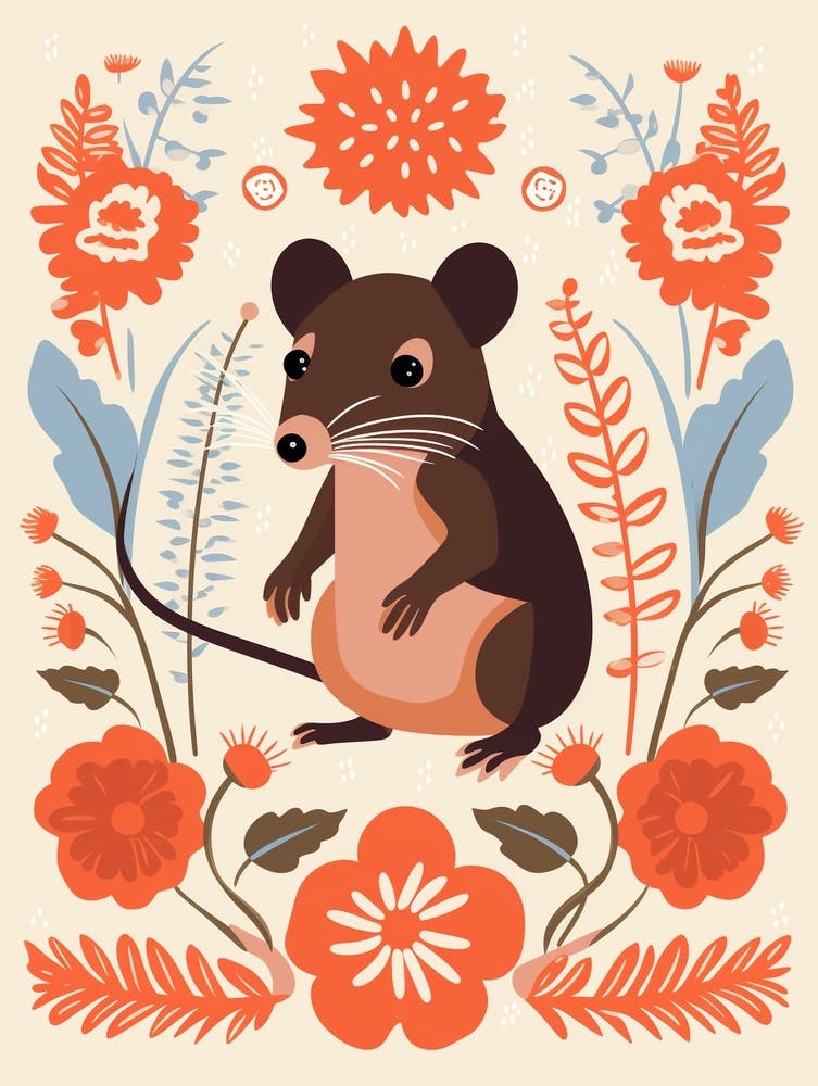 Baby Animal Illustration Shrew 1 Art Print by Scribble Studio – Fy!