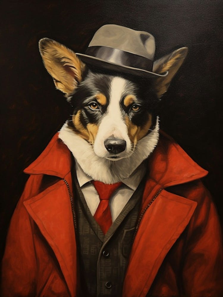 Gangster Dog Cardigan Welsh Corgi 2 Art Print by Woof and Whiskers – Fy!