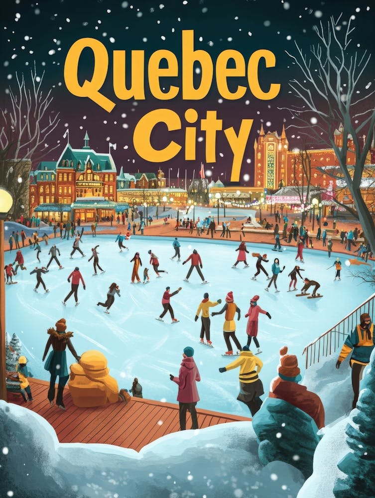 Aihrgdesign A 1970s Inspired Travel Poster For Quebec City Art Print by ...