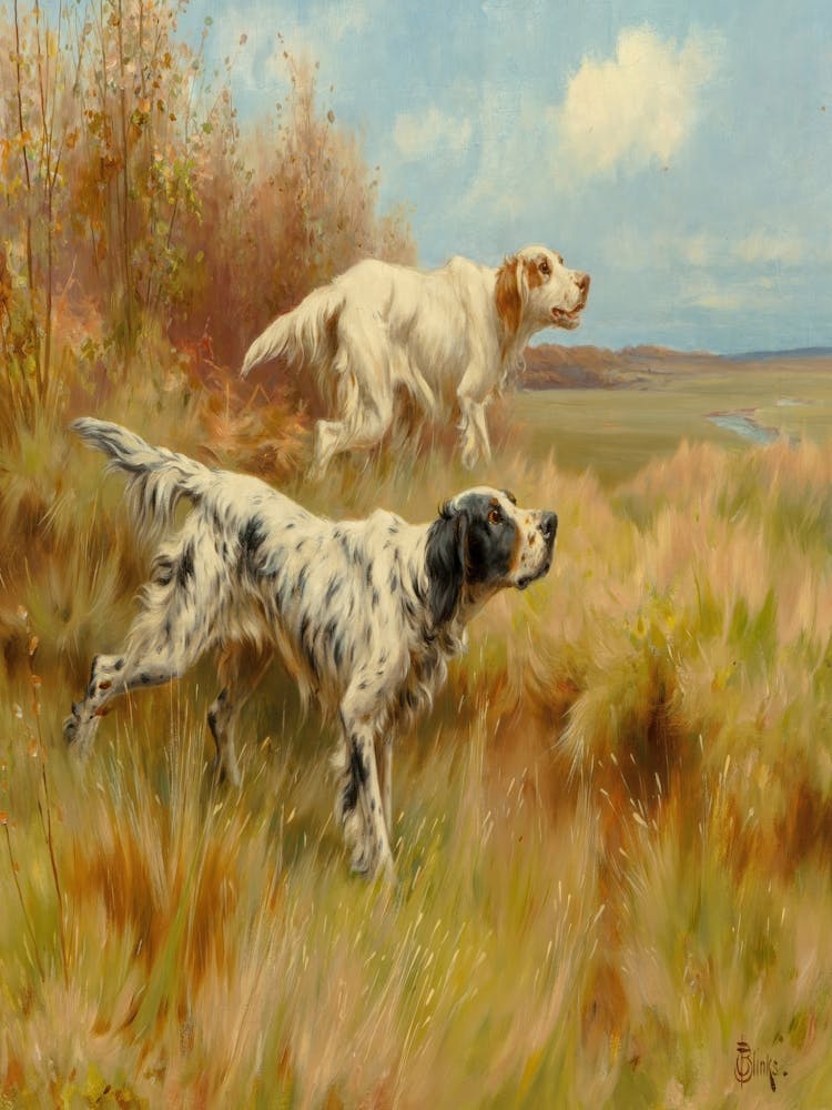 Pair Of Hunting Dogs Art Print by botros zaki – Fy!