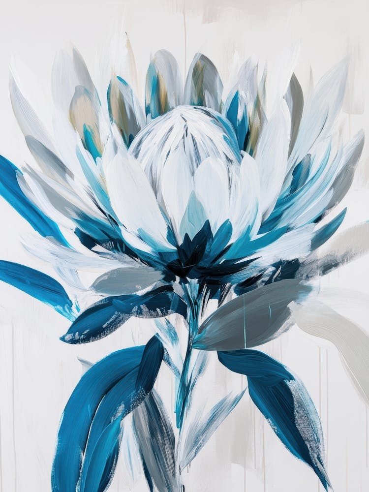 Blue Protea Art Print by Moving Clouds Art – Fy!