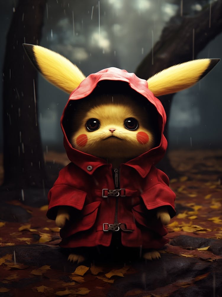 Pikachu In The Rain 2 Art Print by Liberta – Fy!