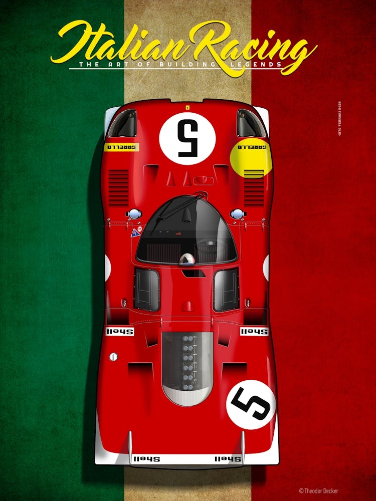 Italian Racing Ferrari 512S No.5 Art Print by Theo's Picture Factory – Fy!