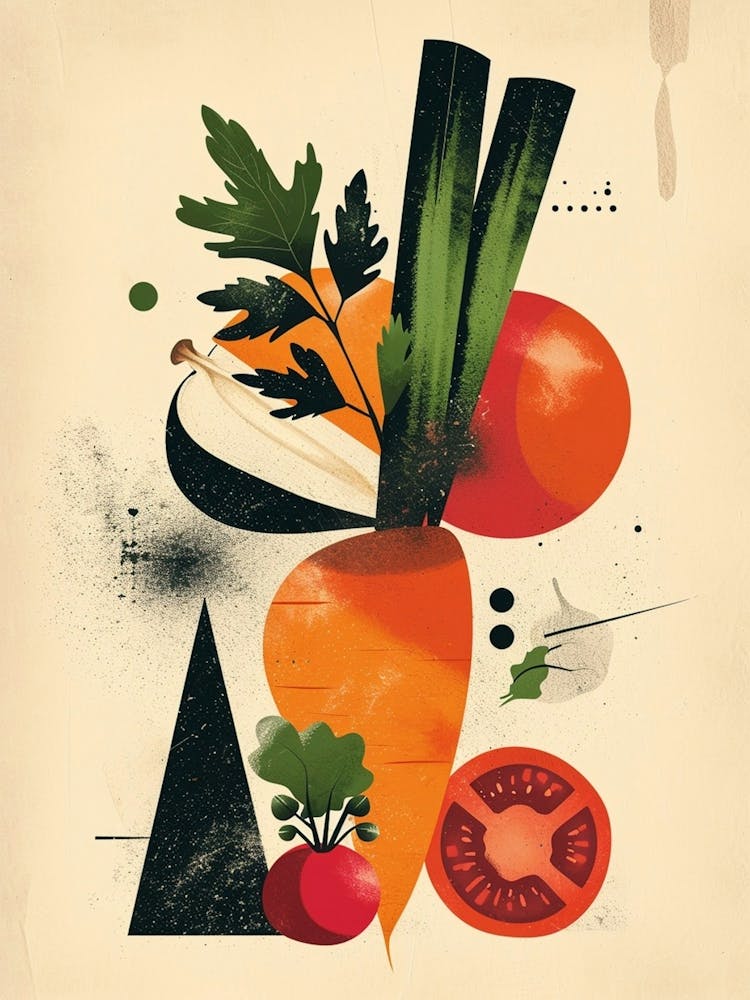 Art Deco Geometric Vegetables Art Print by Artful Appetite – Fy!