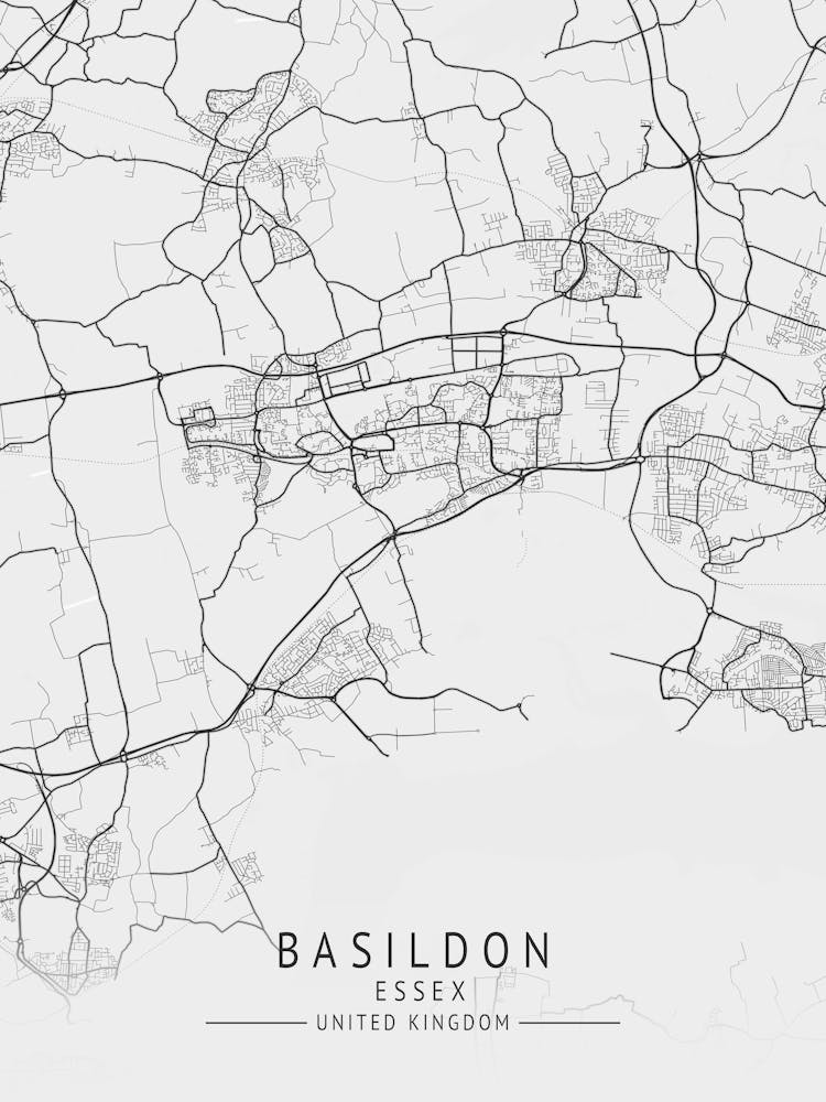Basildon City Map Art Print by Promatic Art – Fy!