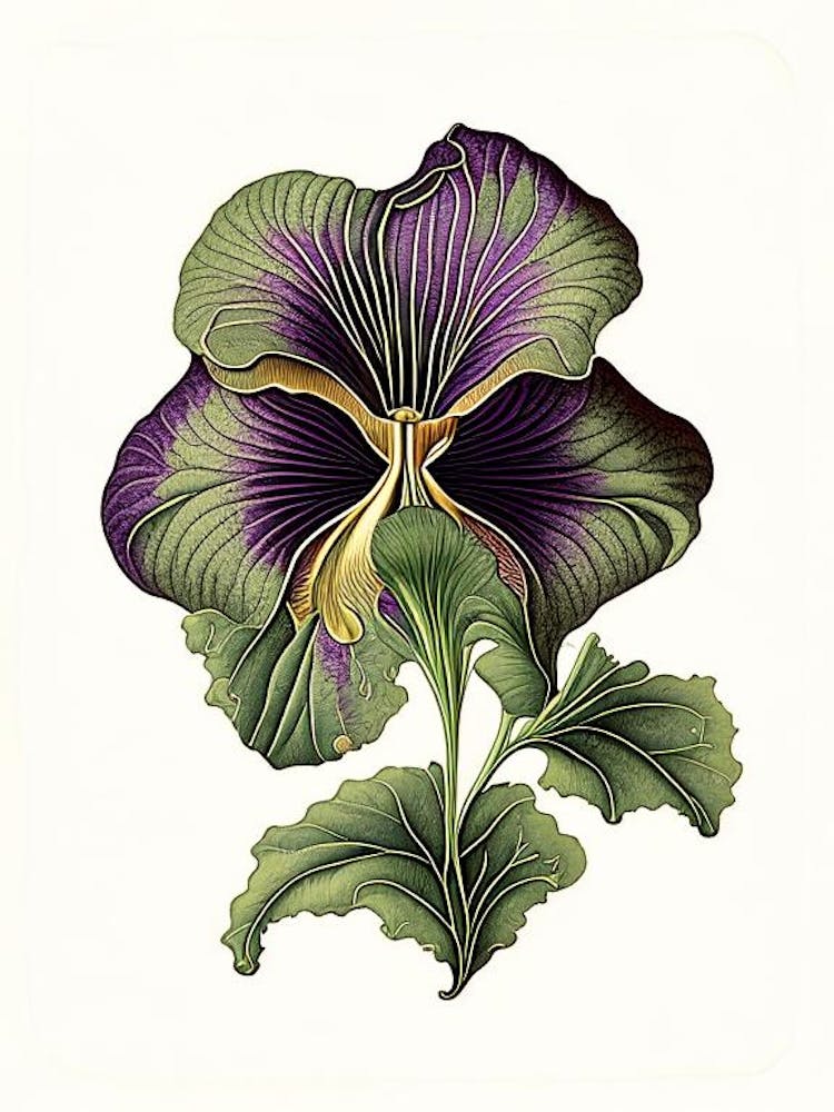 Pansy Leaf Vintage Botanical 2 Art Print by Leaf & Stem Studio – Fy!