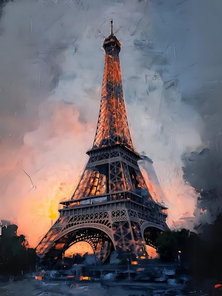 Eiffel Tower At Sunset 1 Art Print by Murofy – Fy!