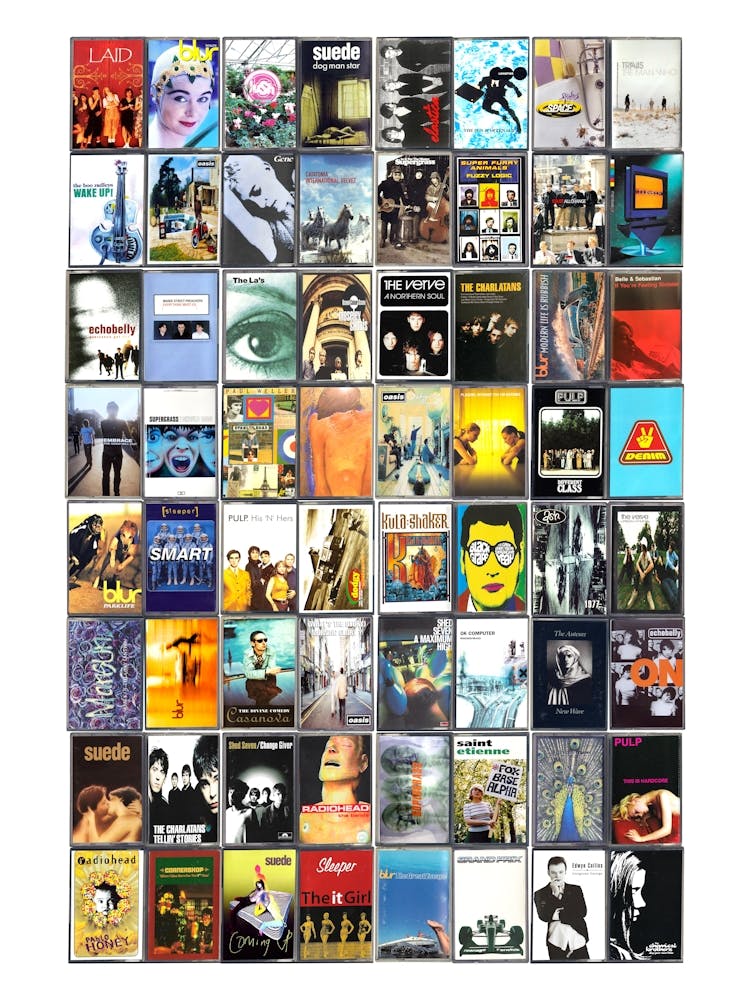 Britpop Music Print - Original Collected Cassette Covers Art Print by Fy!