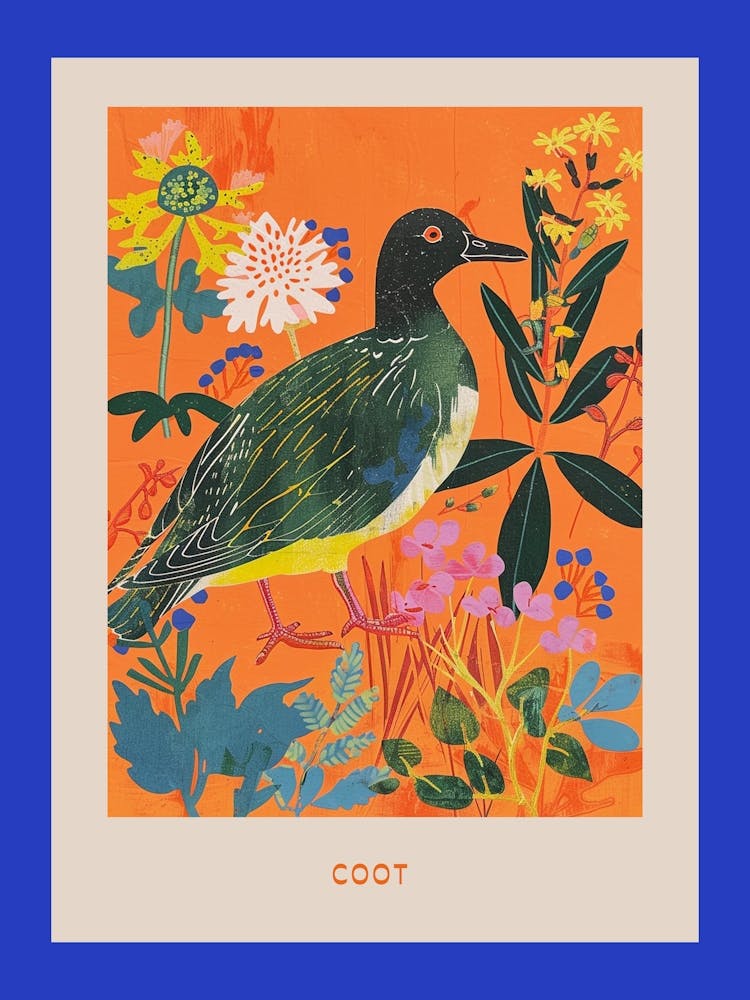 Spring Birds Poster Coot 2 Art Print by Feathered Muse – Fy!