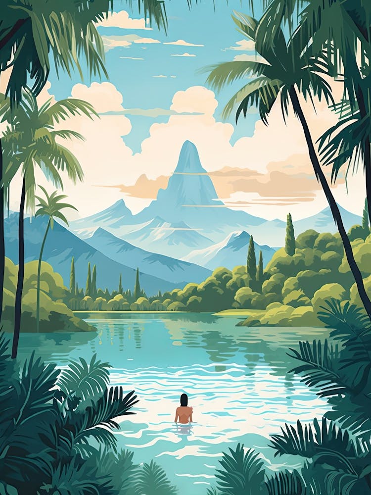 Bora Bora French, Polynesia, Graphic Illustration 2 Art Print by Dreamy ...