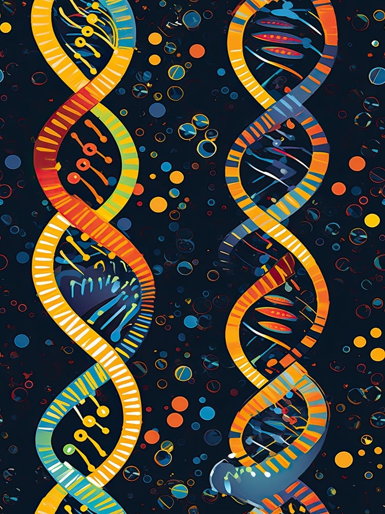 Dna Art Abstract Painting 7 Art Print by House of Patterns – Fy!