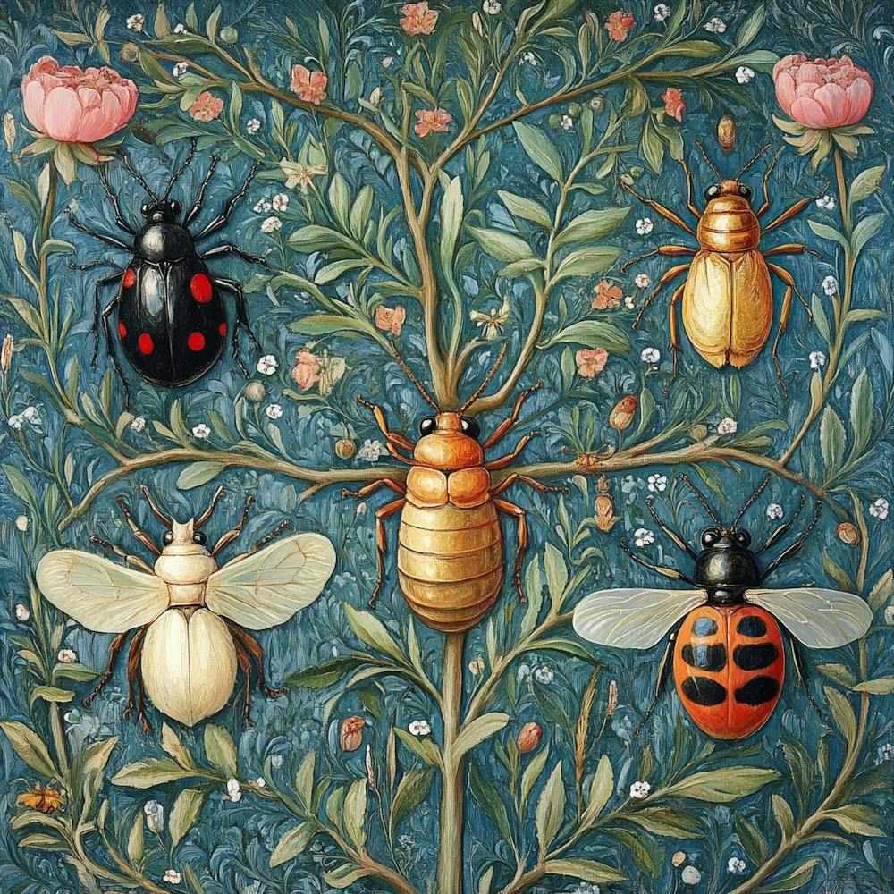 Ladybugs On A Tree Art Art Print by Saiful – Fy!