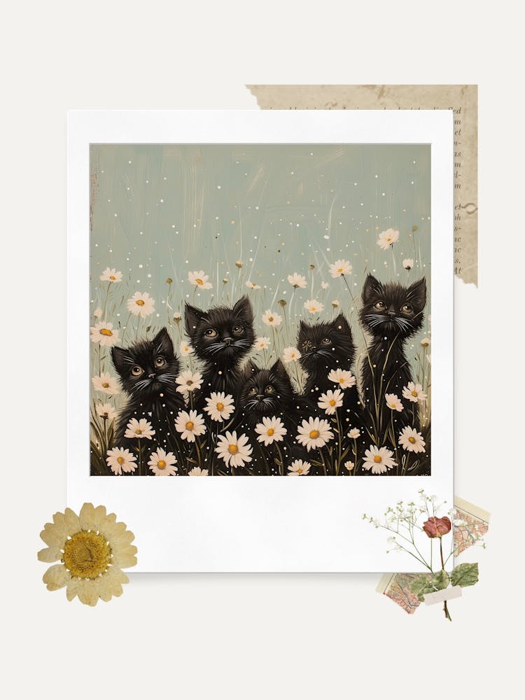 Scrapbook Kittens Fairycore Painting 2 Art Print by All Things Fairy – Fy!