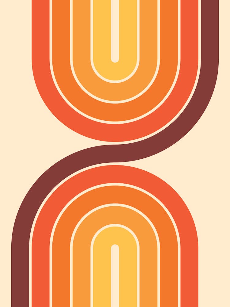 Midcentury Modern Retro Vintage Arch Abstract Retro Theme 011 Art Print ...